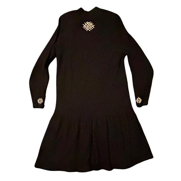 Steve Fabrikant | Dresses | Vintage Steve Fabrikant Black Pleated Mock ...